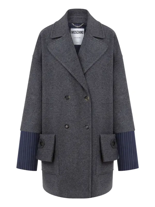 Moschino Double-breasted Coat - Grey