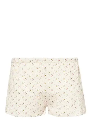 COU COU Pointelle-pattern Cotton Shorts - English Rose