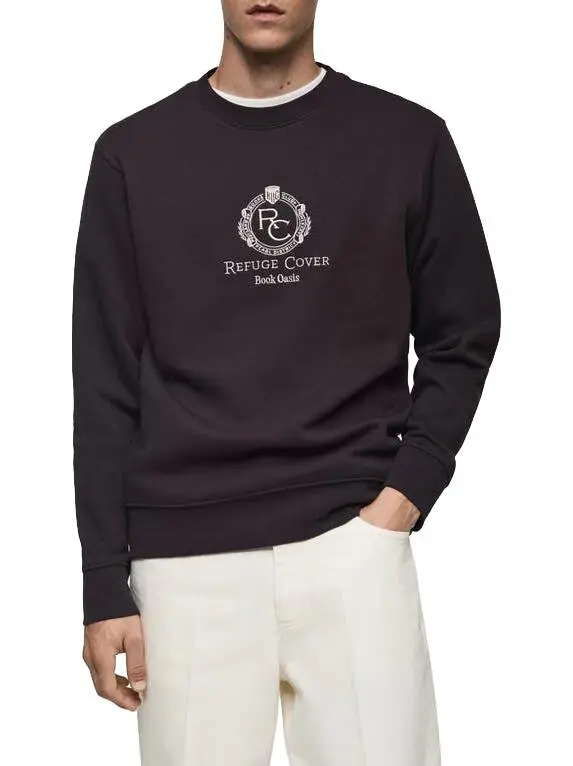 Mango Book Club Embroidered Sweatshirt - Purple