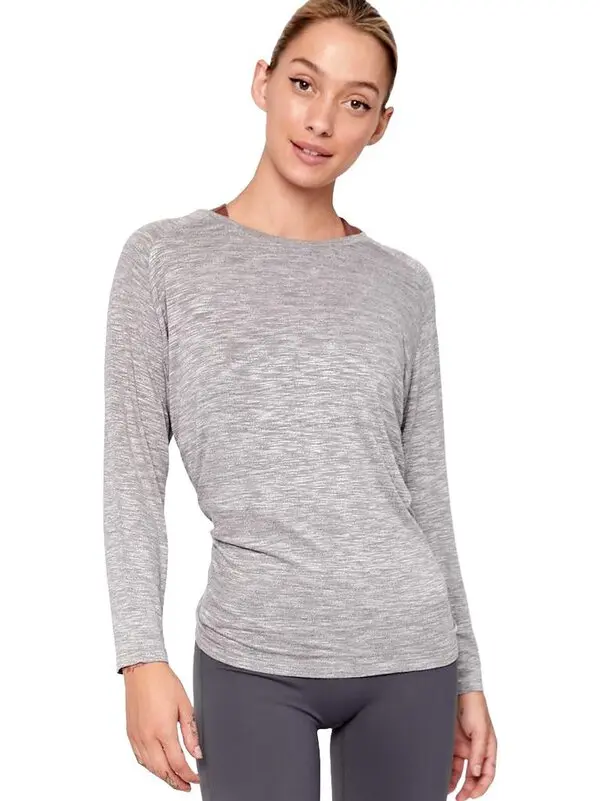REBODY Kim Long Sleeve Top - Heather Grey