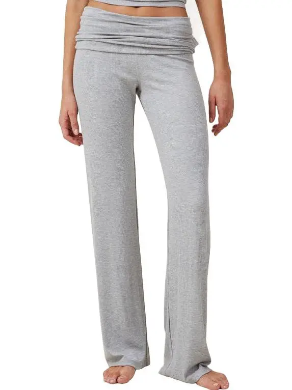 Cotton:on Airy Soft Roll Waist Pant - Grey Marle Rib