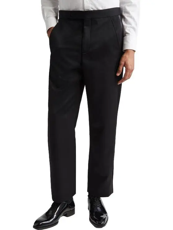 BODE Barathea Wool Tuxedo Trousers - Black Multi