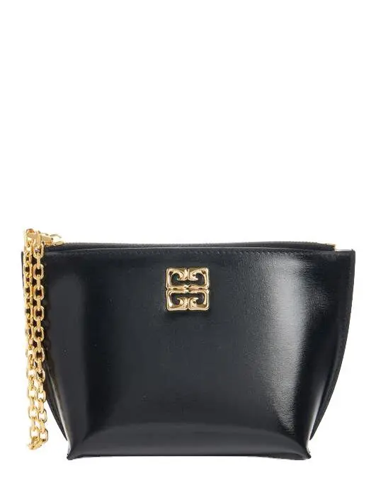 Givenchy Small 4g Liquid Calfskin Clutch - Black