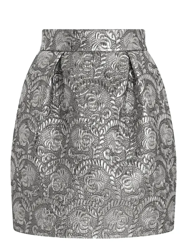 Dolce & Gabbana Brocade-effect Midi Skirt - Silver