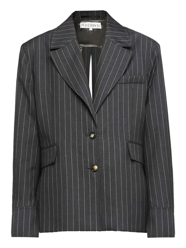 JW Anderson Open-back Striped Blazer - Grey