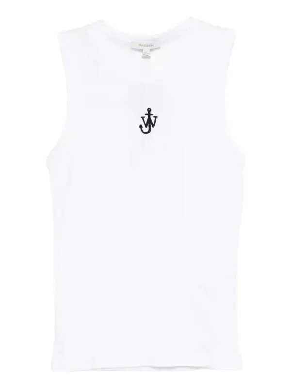 JW Anderson Anchor-embroidered Tank Top - White