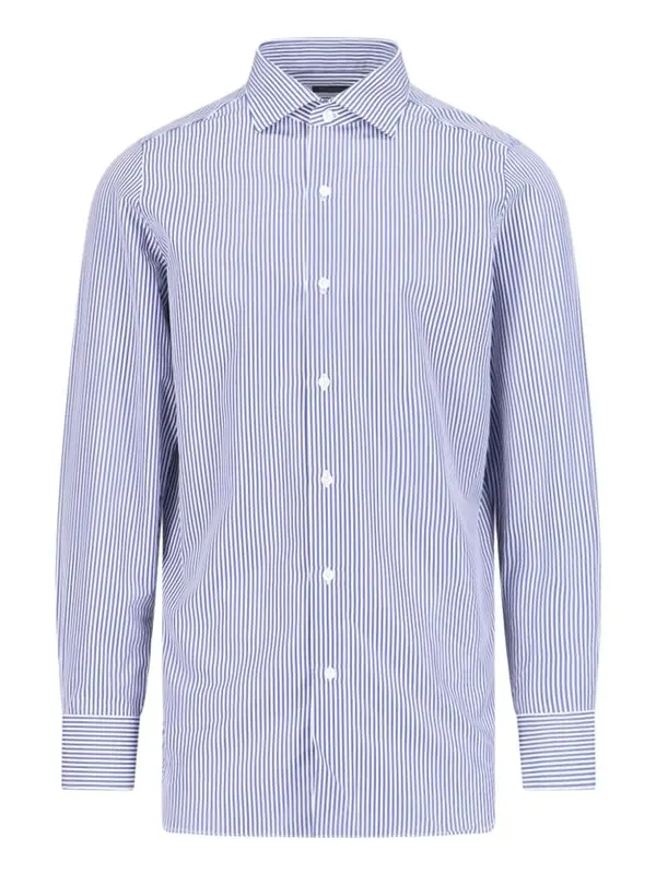 FINAMORE 1925 Striped Shirt - Blue