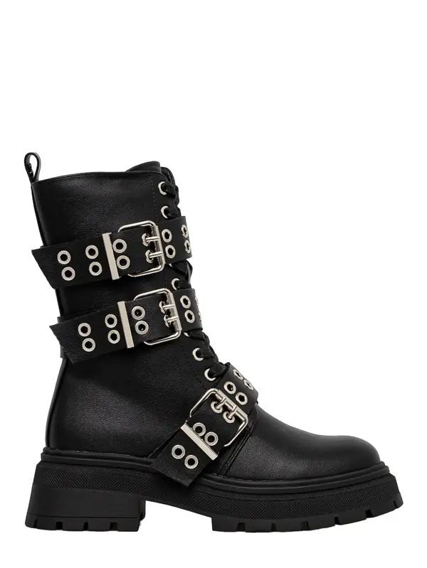 TWINSET Leather Boots - Black