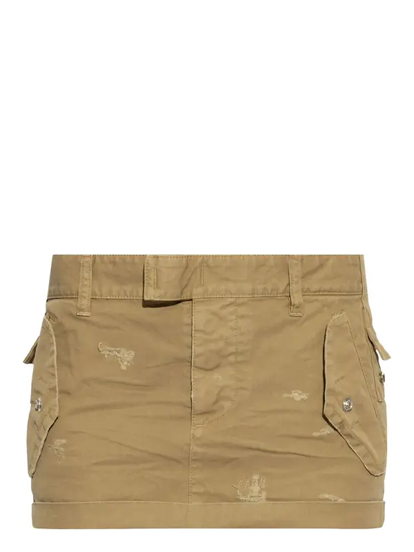 Dsquared2 Distressed-effect Mini Skirt - Neutrals