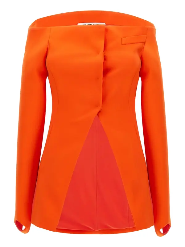 ALESSANDRO VIGILANTE Off-shoulder Blazer - Orange