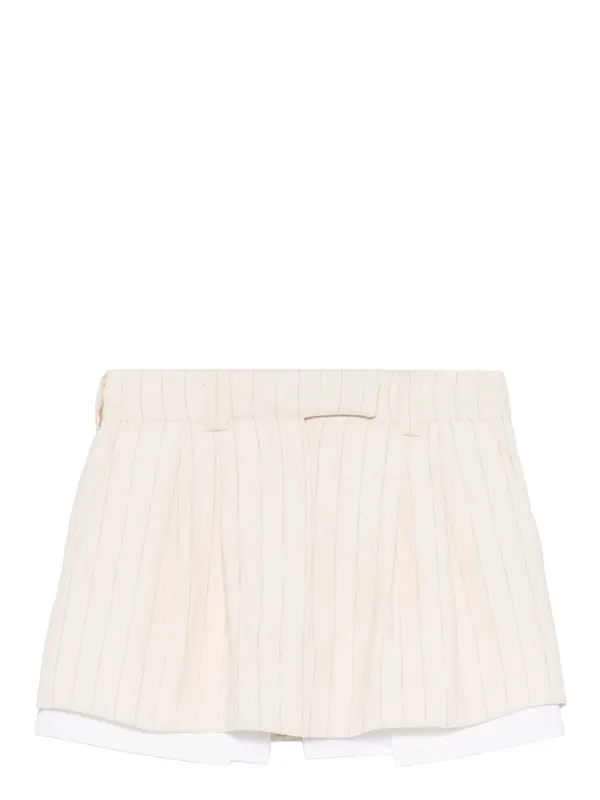 PNK Pinstriped Mini Skirt - Neutrals