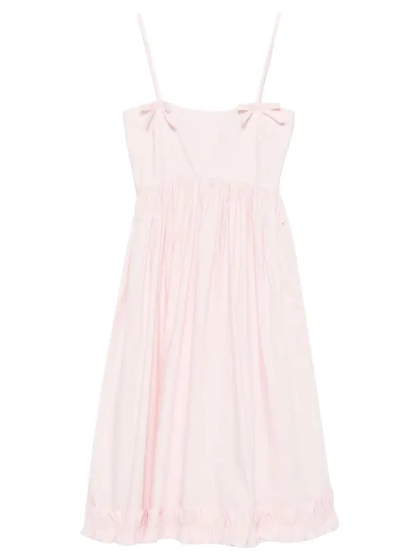 GANNI Poplin Strap Midi Dress - Pink