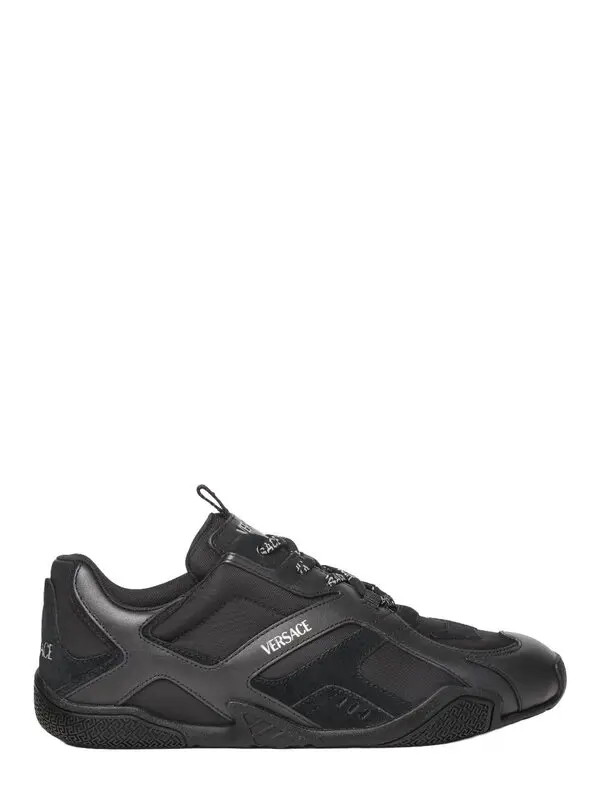 Versace Galaxia Leather Sneakers - Black