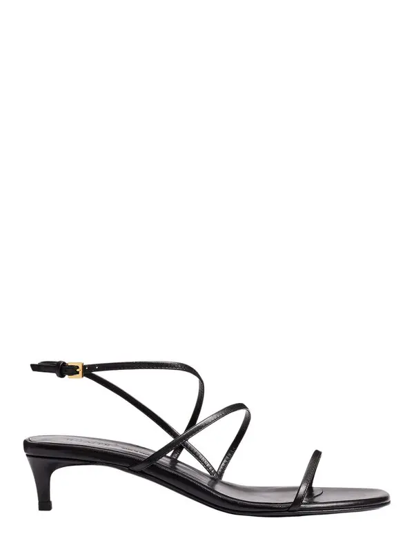 Khaite Loop Kitten Heel Sandals - Black