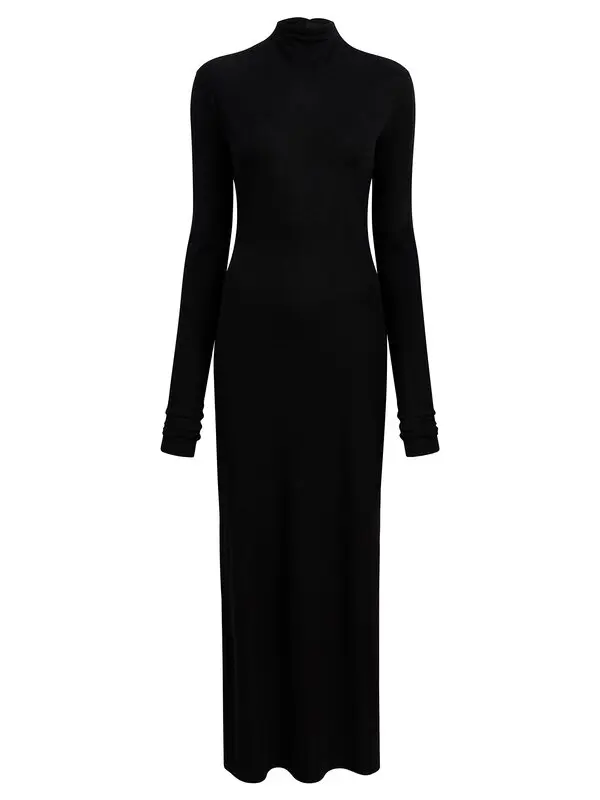 Khaite Norla Silk Cashmere Jersey Dress - Black