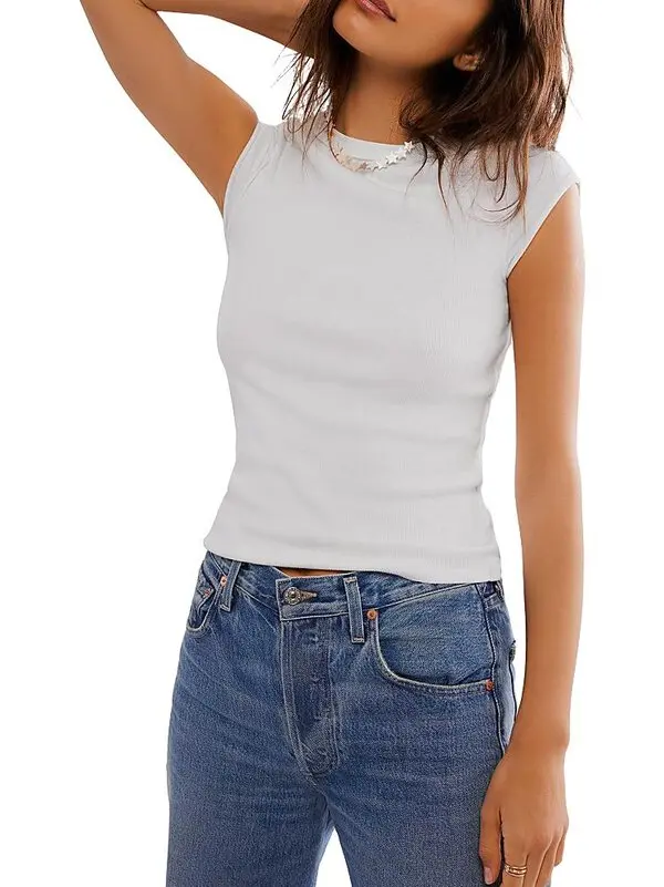 Free People We The Free Ever Had Ribbed Top - Ivory