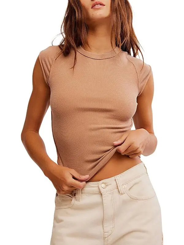 Free People We The Free Ever Had Ribbed Top - Macchiato