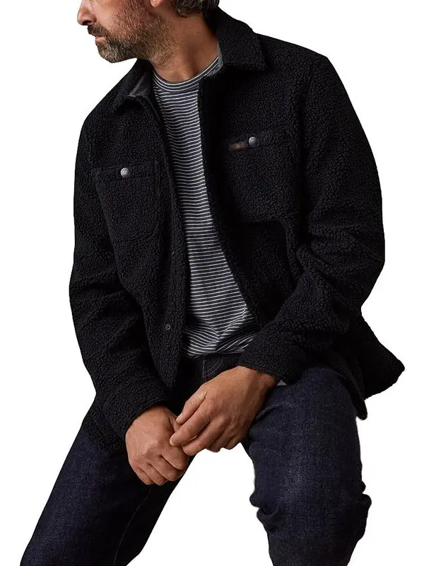 Faherty Brand Range Fleece Shirt Jacket - Black Shadow