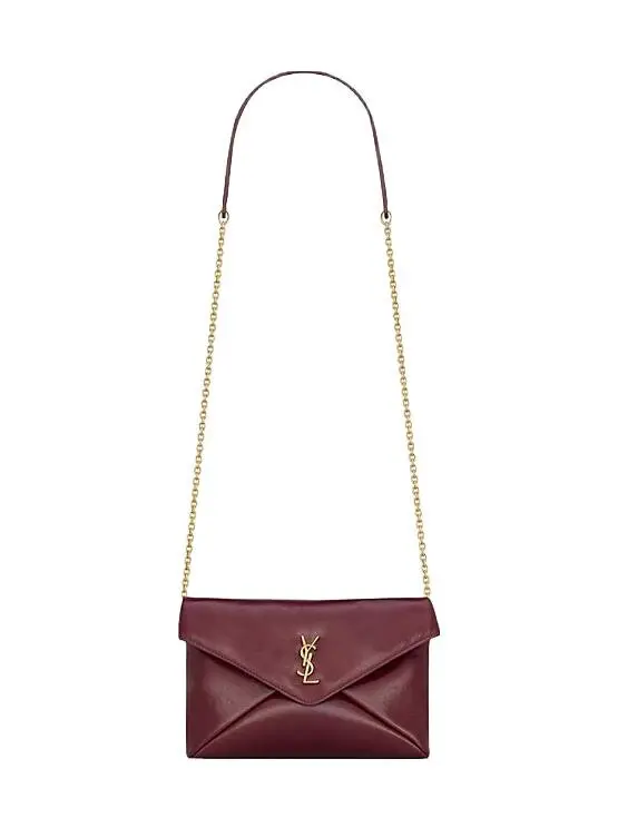 Saint Laurent Cassandre Chain Pouch - Dark Ruby