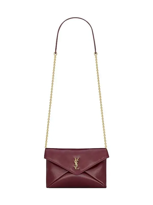 Saint Laurent Cassandre Chain Pouch - Dark Ruby