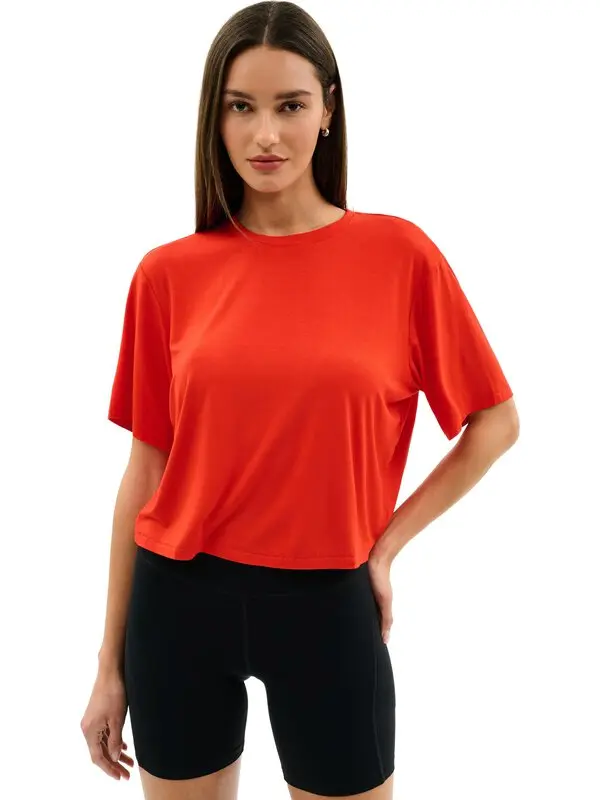 Splits59 Djuna Oversized Jersey Tee - Lotus Red