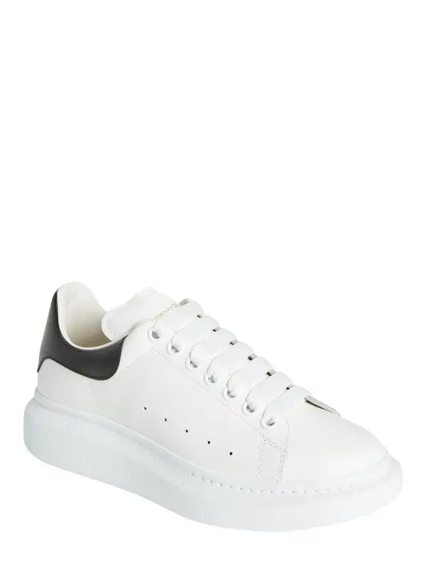 Alexander McQueen Oversized Leather Sneaker - White/ Black