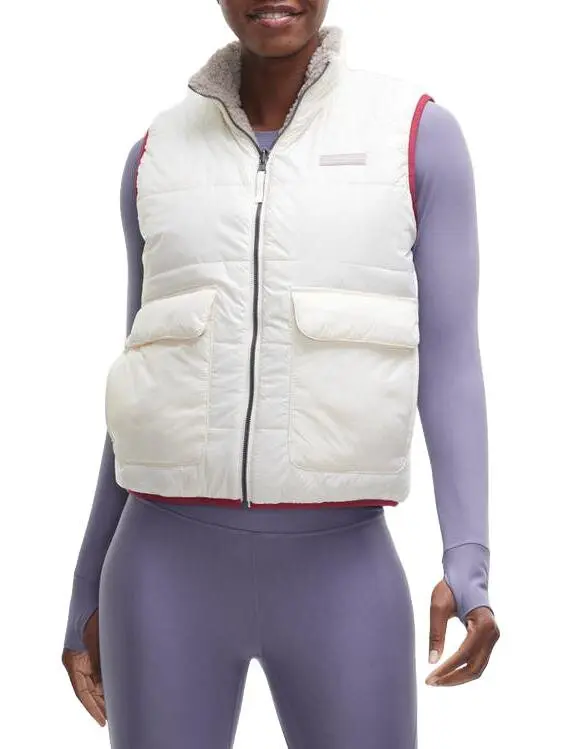 PELOTON Cozy Fleece Reversible Vest - Pearl
