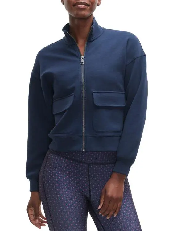 PELOTON Tech Double Knit Full Zip Jacket - Deep Navy