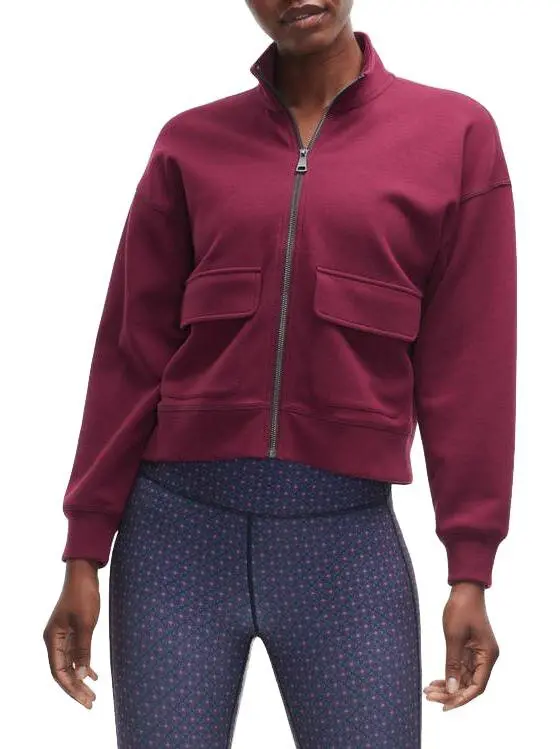 PELOTON Tech Double Knit Full Zip Jacket - Red Grape