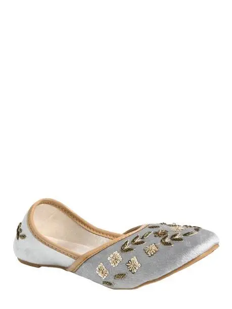 FUCHSIA Nawal Embroidered Flat - Gray