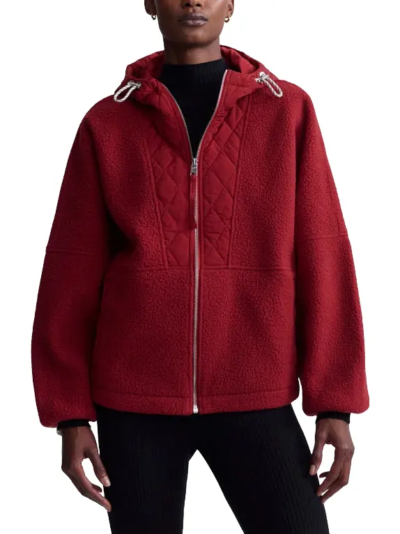 Varley Richfield Quilted Fleece Jacket - Red Dahlia