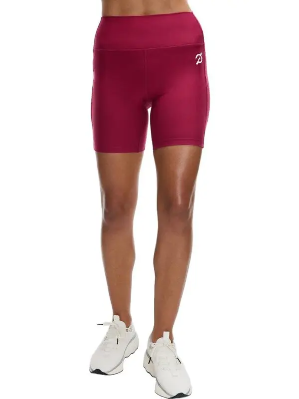 PELOTON Cadent 7" High Rise Pocket Bike Short - Beet Red