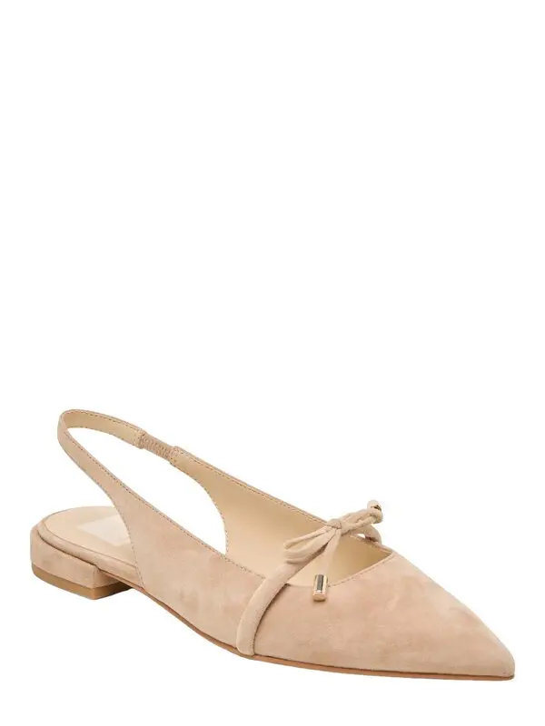 Dolce Vita Payge Pointed Toe Slingback Pumps - Camel Suede