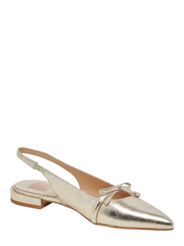 Dolce Vita Payge Pointed Toe Slingback Pumps - Platinum Distressed Leather
