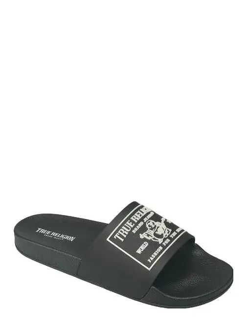 True Religion Kendrick Logo Slide - Black