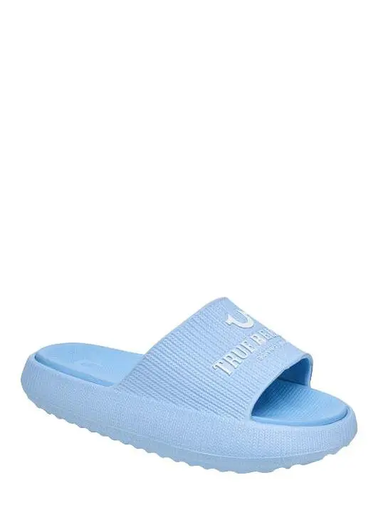 True Religion Meg Pool Slide - Ltblu