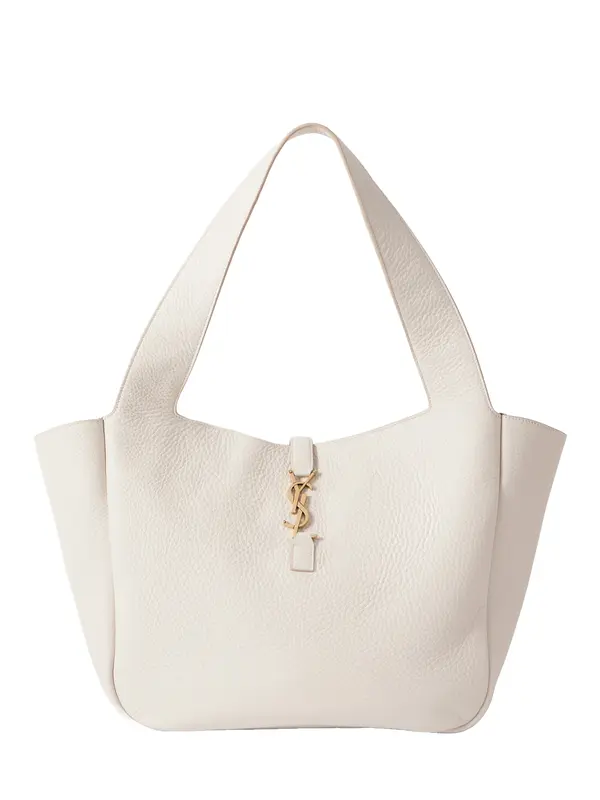 Saint Laurent Le 5 À 7 Bea Textured-leather Tote - Off-white