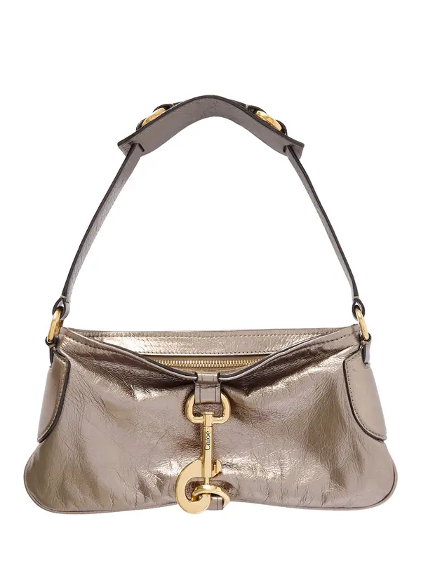 Chloé Kerala 25 Metallic Leather Shoulder Bag - Silver
