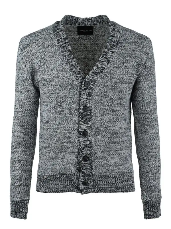 ROBERTO COLLINA Mélange Effect Cardigan - Gray, Black