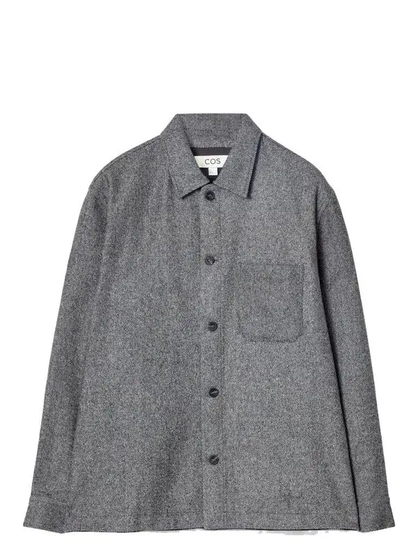 Cos Textured Wool-blend Overshirt - Gray