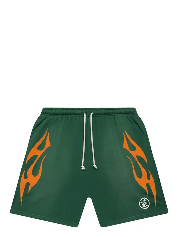 HELLSTAR Flame Graphic Shorts - Green