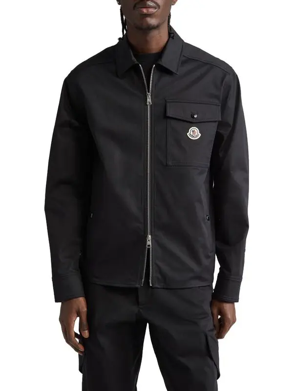 Moncler Stretch Cotton Shirt Jacket - Black