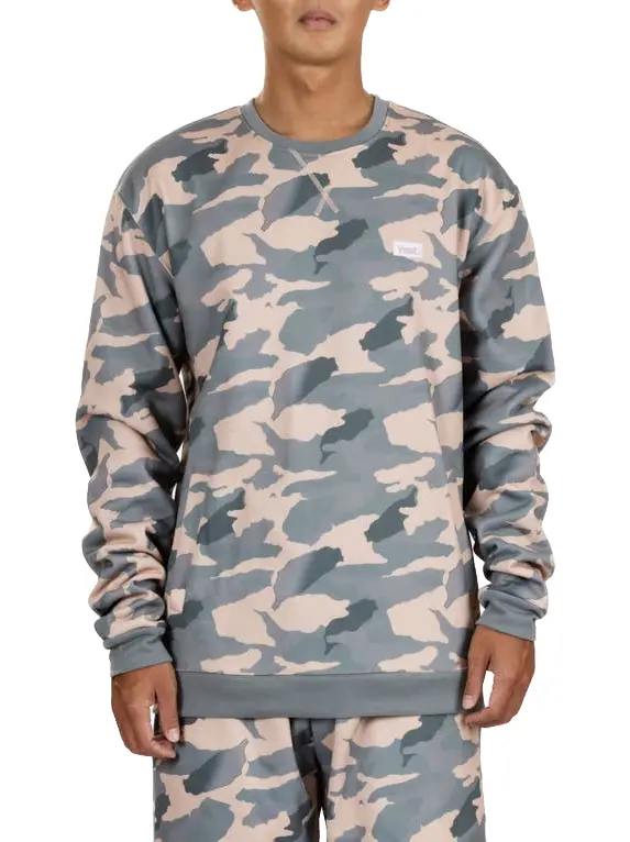 VAST Camo Print Recycled Polyester Sweatshirt - Tan