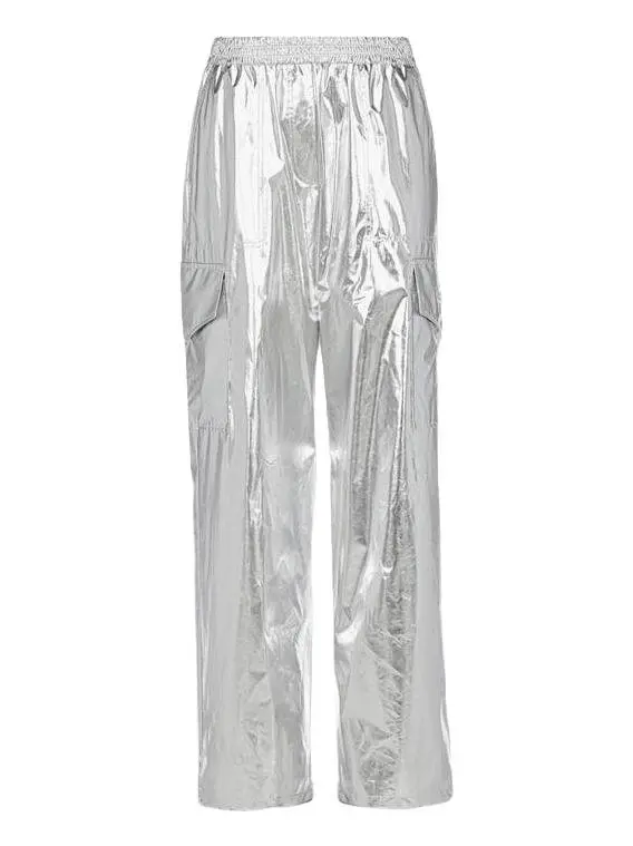 Mcm Metallic Cargo Pants - Silver