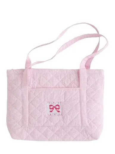 LITTLE ENGLISH Quilted Tote - Pink Bow