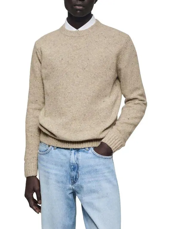 Mango Nep Crewneck Sweater - Sand