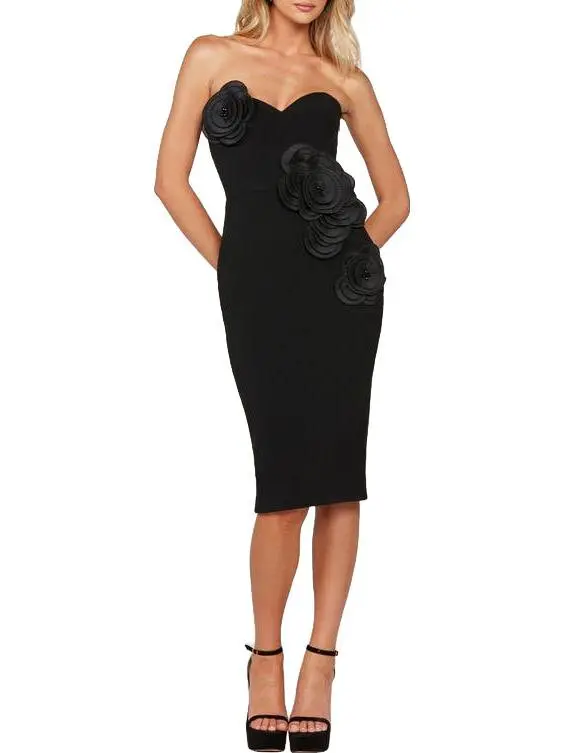 HELSI Kaia Floral Appliqué Dress - Black