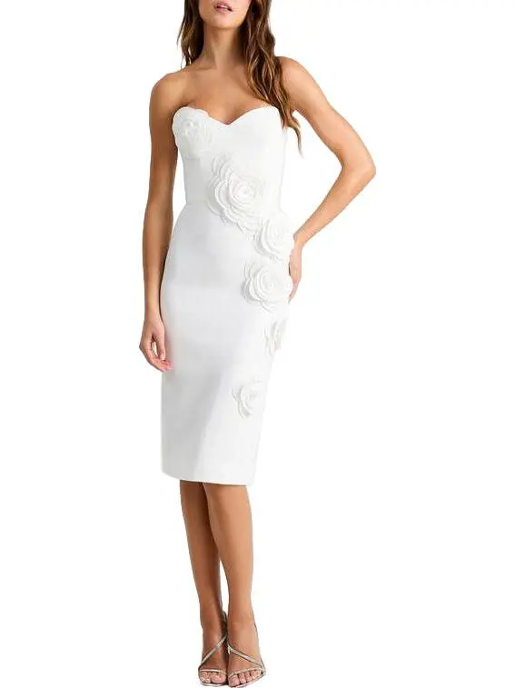 HELSI Kaia Floral Appliqué Dress - Off White