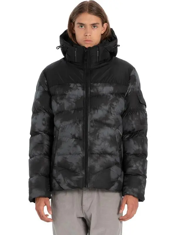 POINT ZERO Engineered Quilted Puffer Printed Jacket - Slate