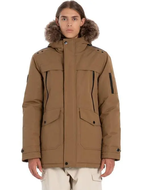 POINT ZERO Mariano Hooded Mid-length Parka - Wheat
